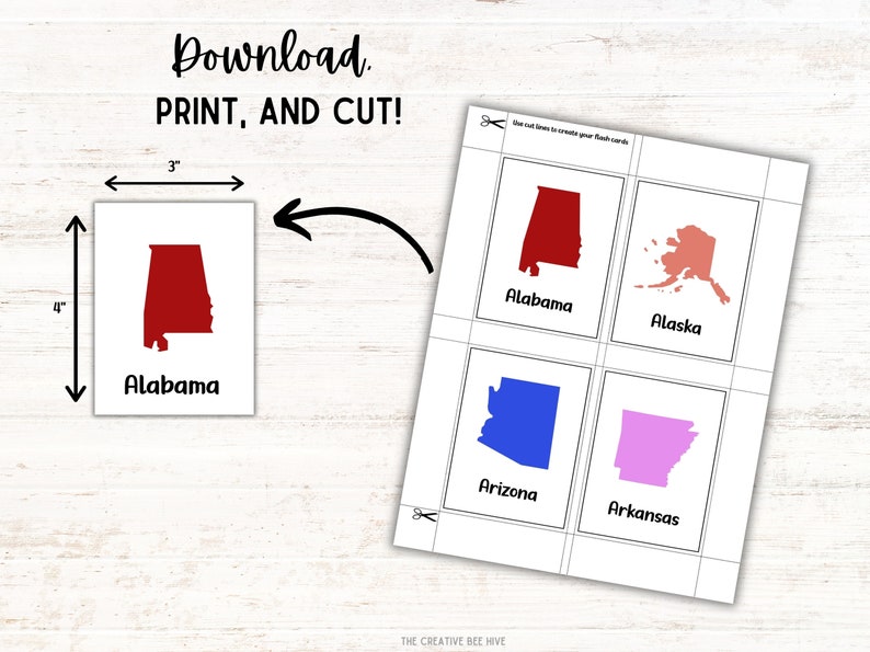 Printable Flashcards | US State | Activity Printable | Flash Card ...