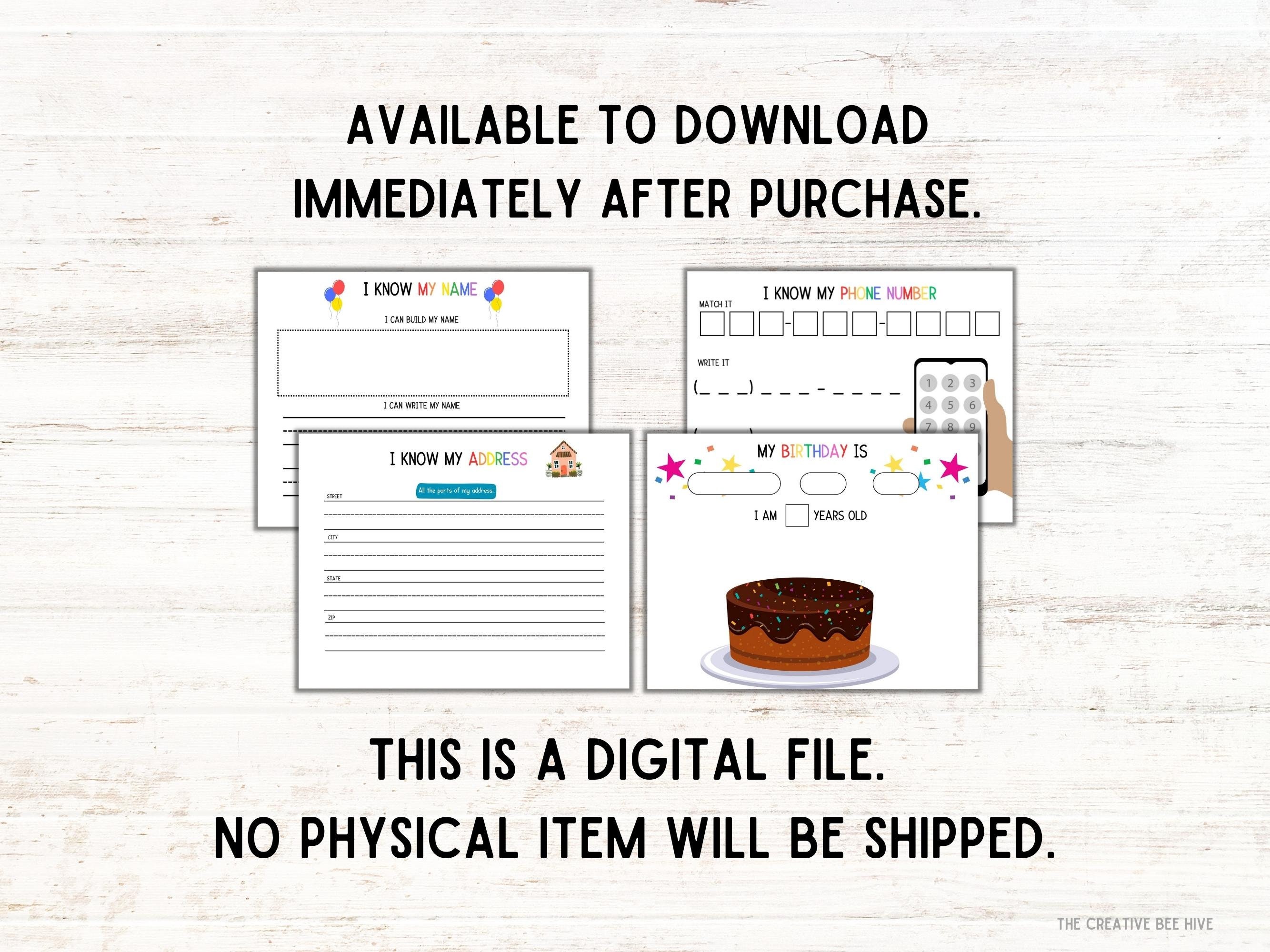 All About Me | Printable Activity | Bundle | Preschool Activity ...