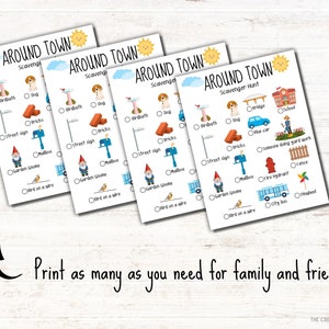 Around Town Scavenger Hunt Printable | Outdoor Activity for Kids ...