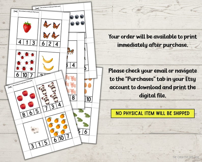 Counting Clip Cards Numbers 1-10 Toddler Activity - Etsy