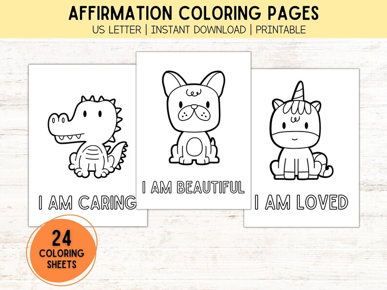 Printable Coloring | Positive Affirmation | Coloring Pages | Kids ...
