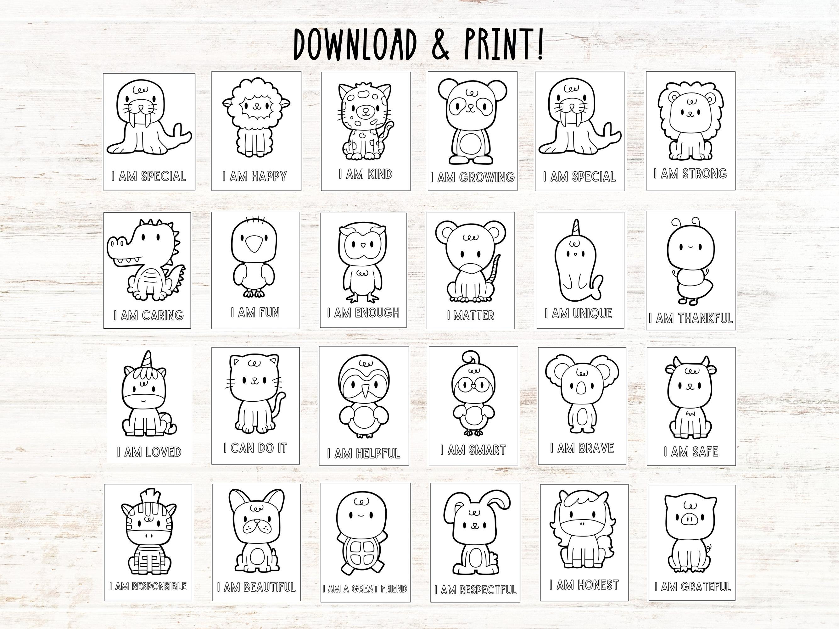 Printable Coloring | Positive Affirmation | Coloring Pages | Kids ...