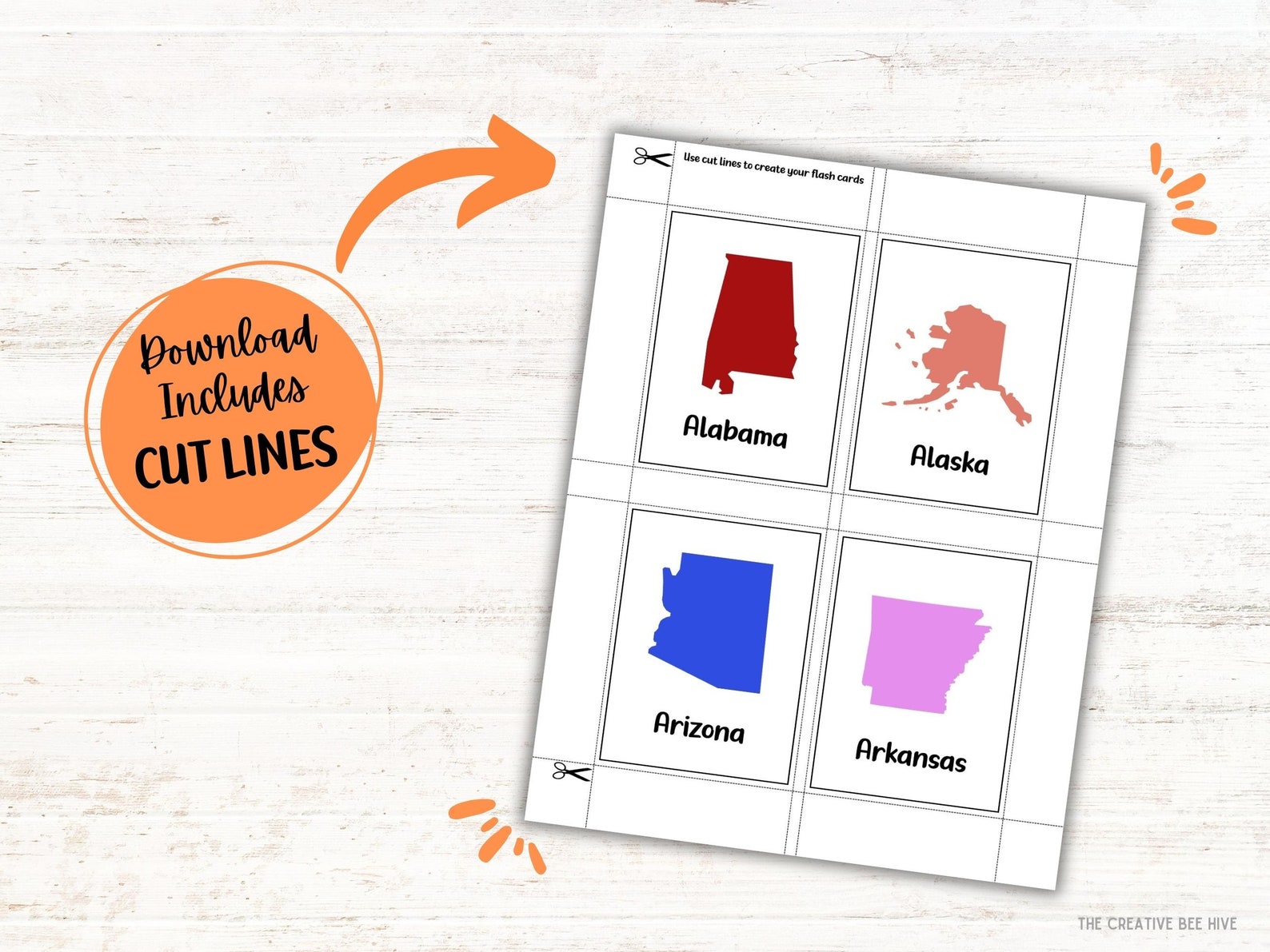 Printable Flashcards | US State | Activity Printable | Flash Card ...