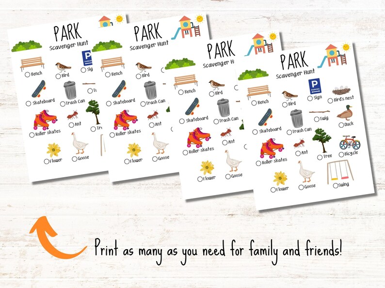 Park Scavenger Hunt Printable | Outdoor Activity for Kids | Kids Park ...