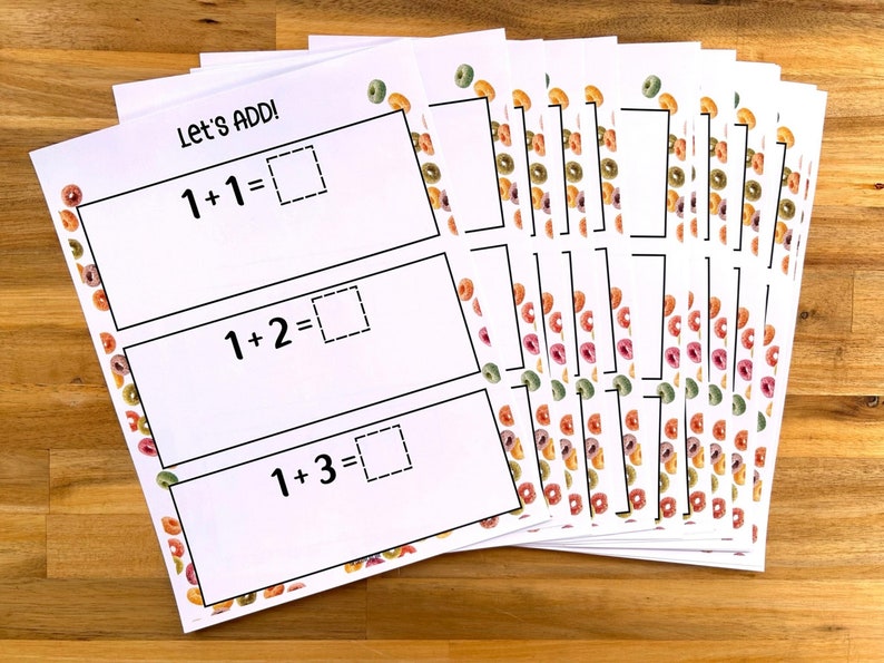 Addition Cereal Mats | Counting Activity | Printable | Kindergarten ...