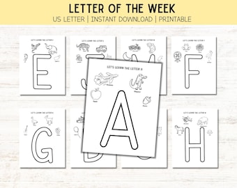 Alphabet Letter of the Week Printable - Etsy