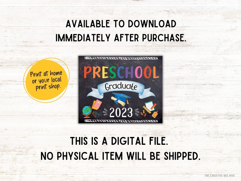 Printable Preschool Graduate Sign 2023 | Last Day of Preschool ...