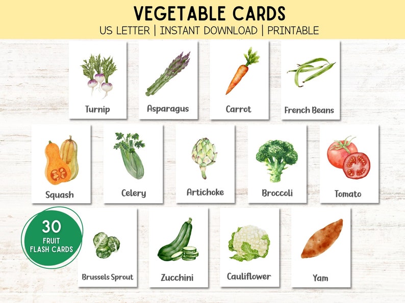 Printable Flashcards Vegetables Activity Printable Flash Cards Toddler ...