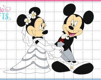 Mickey and Minnie Wedding SVG / PNG Bride & Groom - Etsy
