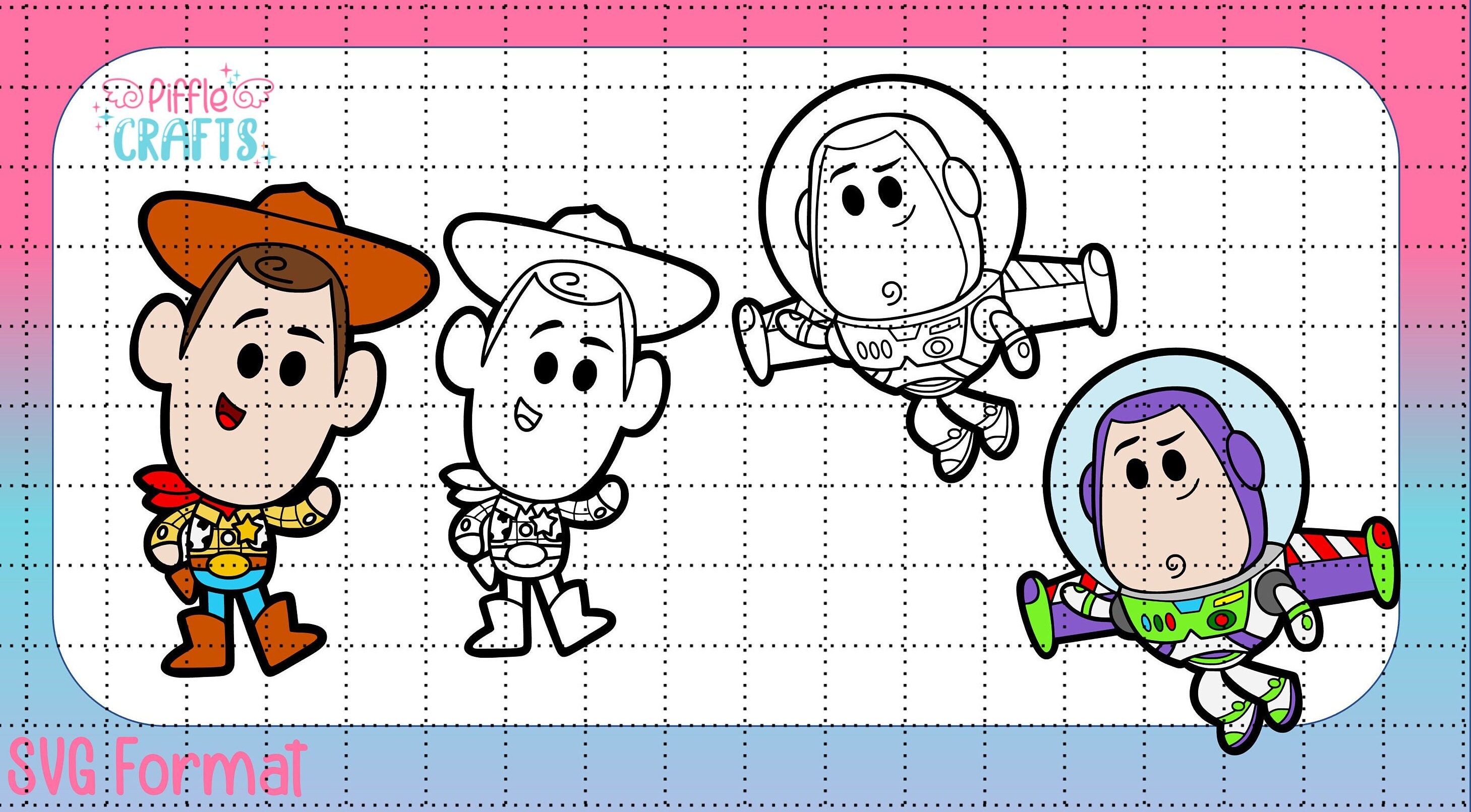 Toy Story Chibi SVG & PNG Woody Buzz Lightyear Jessie Aliens Zurg Rex ...