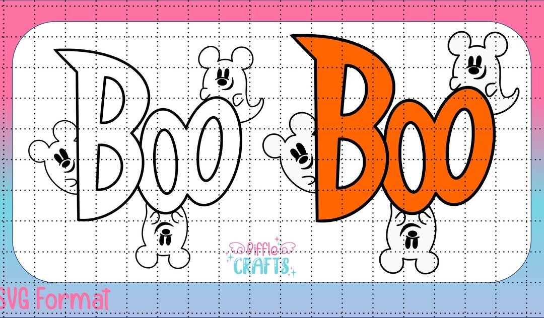 Mickey Ghost Halloween Boo PNG & SVG - Etsy