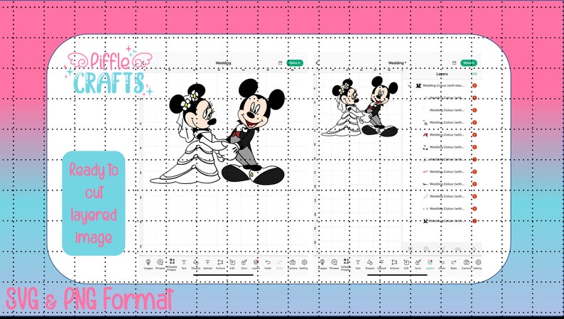 Mickey and Minnie Wedding SVG / PNG Bride & Groom - Etsy