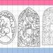 Princess Peach Stained Glass Window Bundle PNG Color/black & White ...