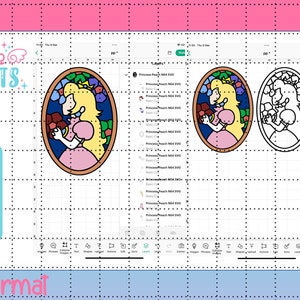 Princess Peach Stained Glass Window Bundle PNG & SVG Color/black-white ...