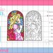 Princess Peach Stained Glass Window Bundle PNG & SVG Color/black-white ...