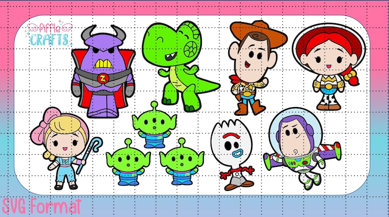 Toy Story Chibi SVG & PNG Woody Buzz Lightyear Jessie Aliens Zurg Rex ...