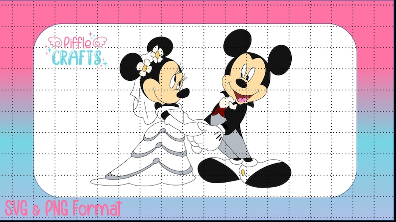 Mickey and Minnie Wedding SVG / PNG Bride & Groom - Etsy