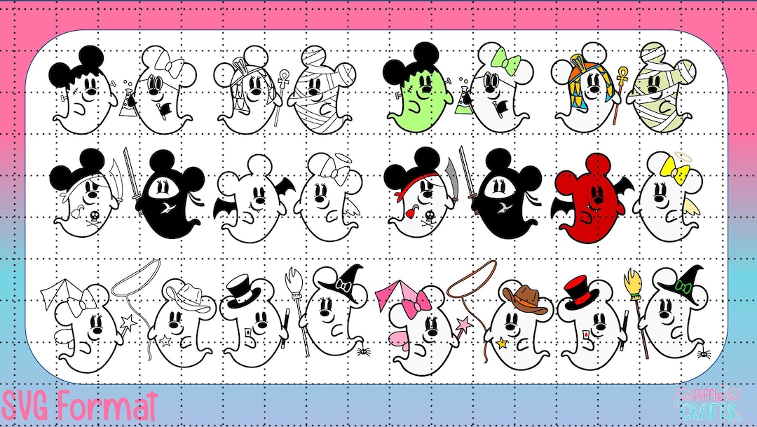 Mickey Minnie Ghost Halloween Costumes PNG & SVG Files - Etsy