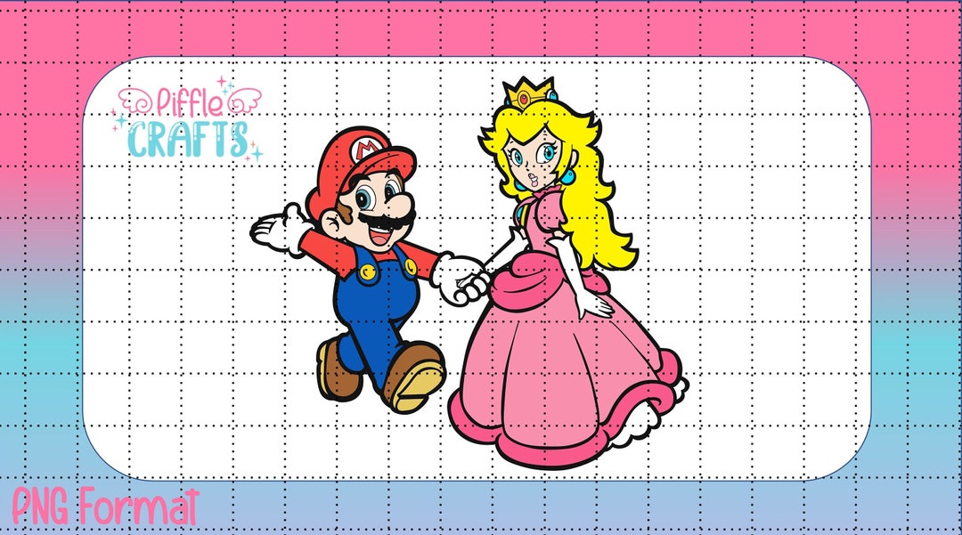 Mario & Princess Peach Holding Hands PNG - Etsy