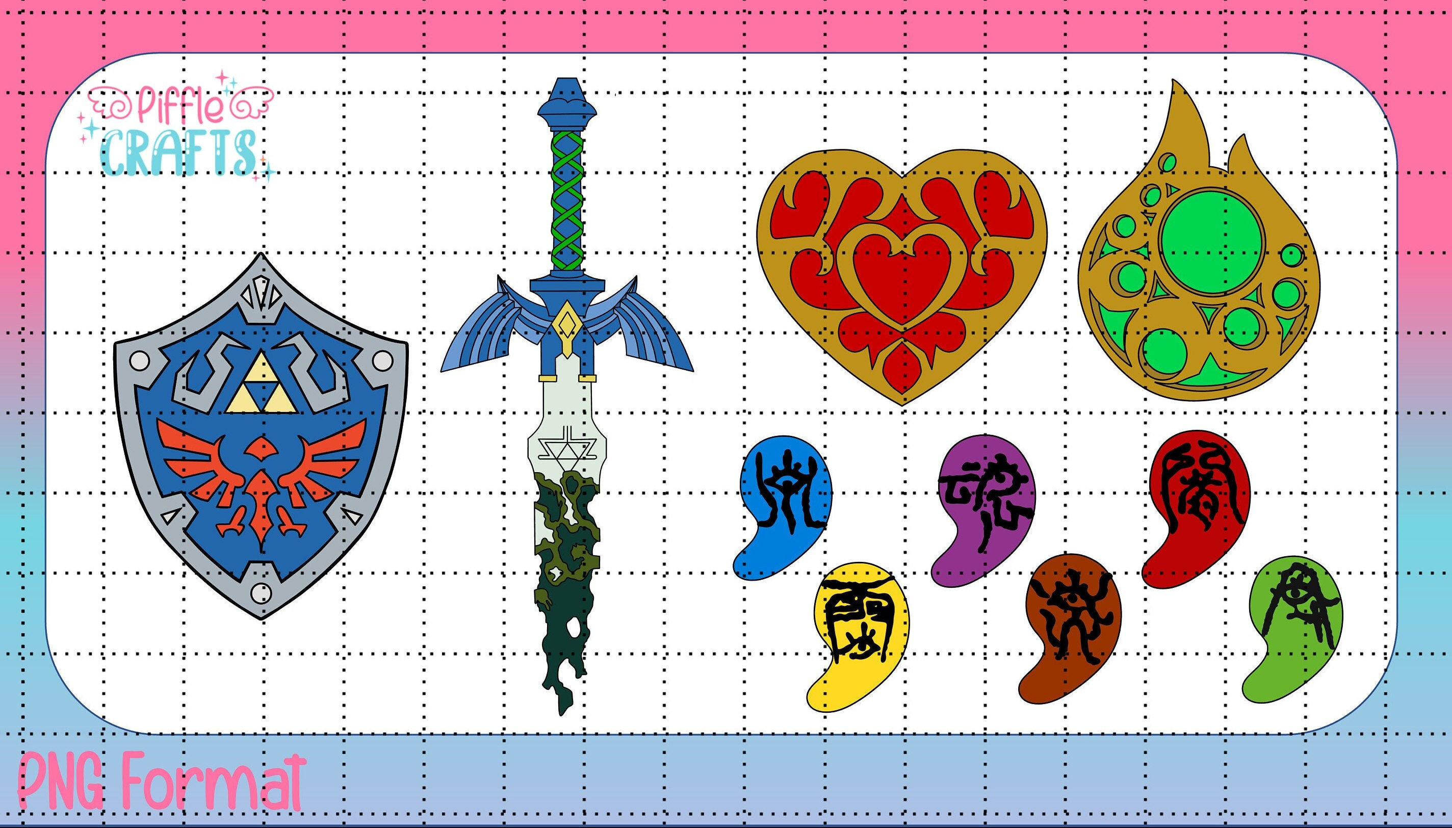 Legend of Zelda Tears of the Kingdom PNG Bundle Color/black & White ...