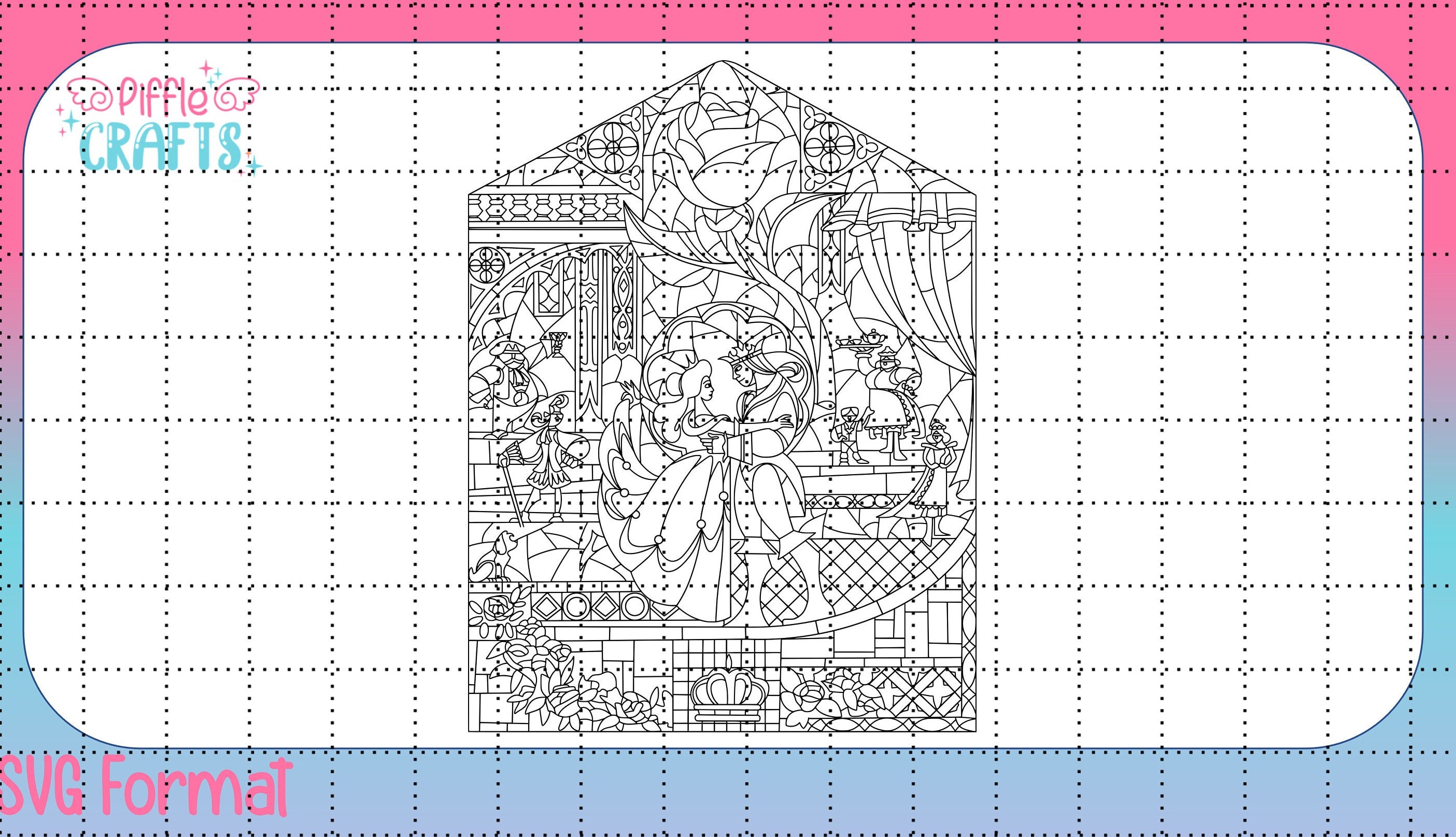 Beauty & the Beast Stained Glass PNG/SVG Belle Beast Finale - Etsy