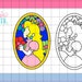 Princess Peach Stained Glass Window Bundle PNG Color/black & White ...