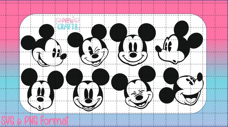 Mickey Head Face Emotions SVG & PNG - Etsy