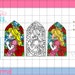 Princess Peach Stained Glass Window Bundle PNG & SVG Color/black-white ...