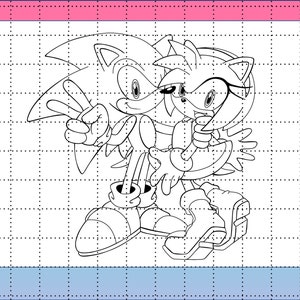 Sonic the Hedgehog & Amy Rose PNG 4 Files Colour/outline - Etsy