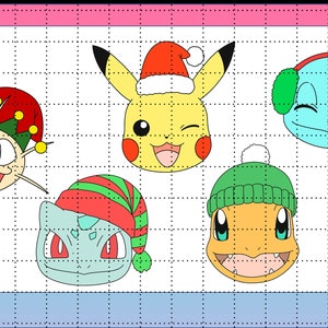 Christmas Pokemon Bundle Pocket Monster PNG Pikachu Meowth Evee ...