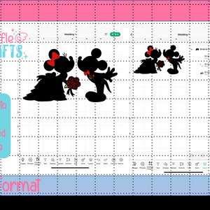 Mickey and Minnie Wedding SVG / PNG Bride & Groom - Etsy