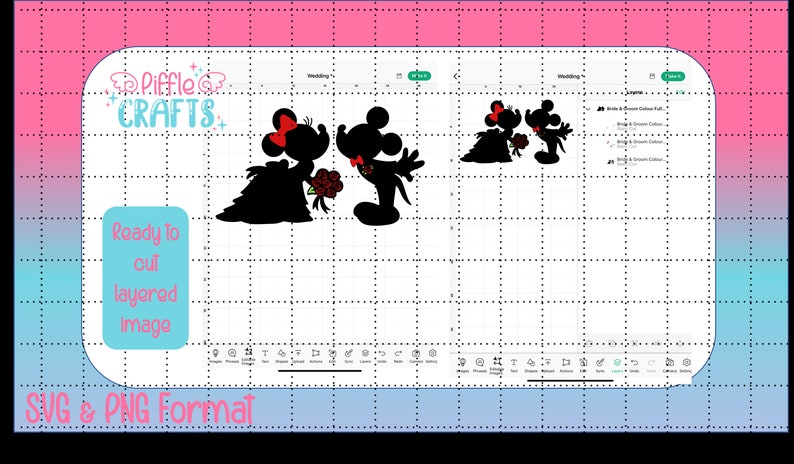 Mickey and Minnie Wedding SVG / PNG Bride & Groom - Etsy