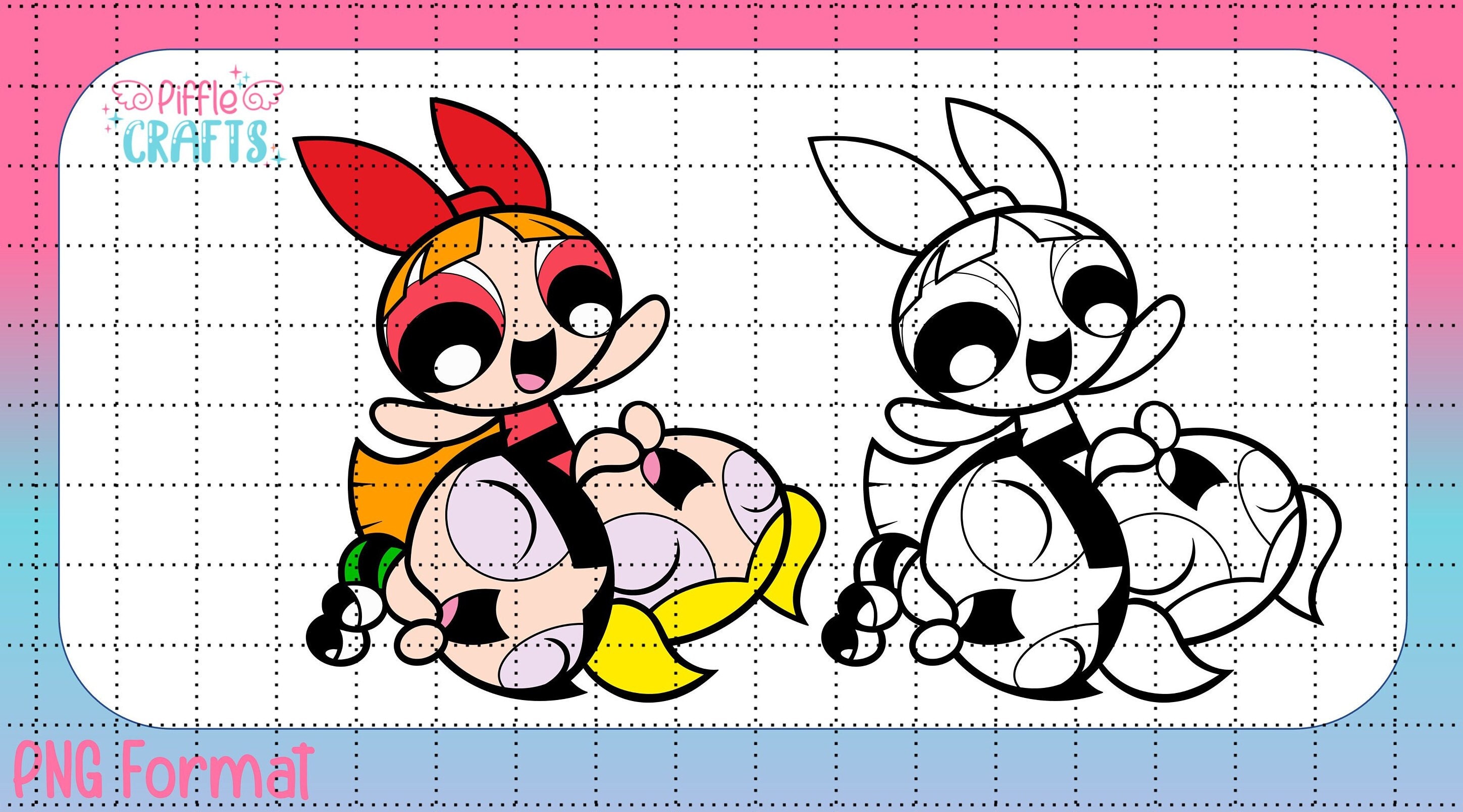 Powerpuff Girls Bundle 1 PNG Files Hand Drawn Bubbles Blossom Buttercup ...