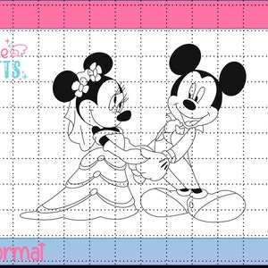 Mickey and Minnie Wedding SVG / PNG Bride & Groom - Etsy