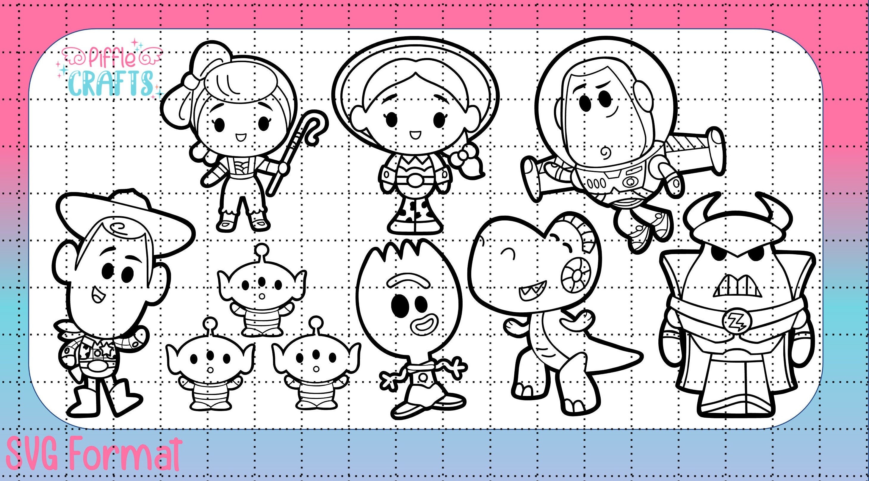 Toy Story Chibi SVG & PNG Woody Buzz Lightyear Jessie Aliens Zurg Rex ...