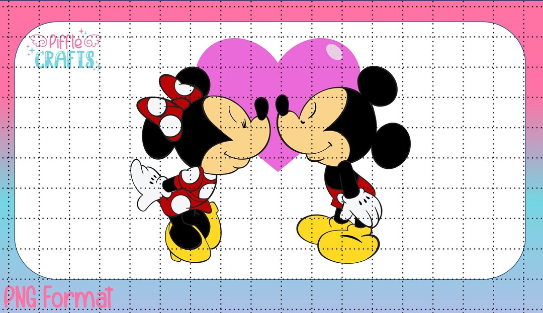 Mickey and Minnie Chibi Kiss High Quality PNG Colour & Outline Wedding ...