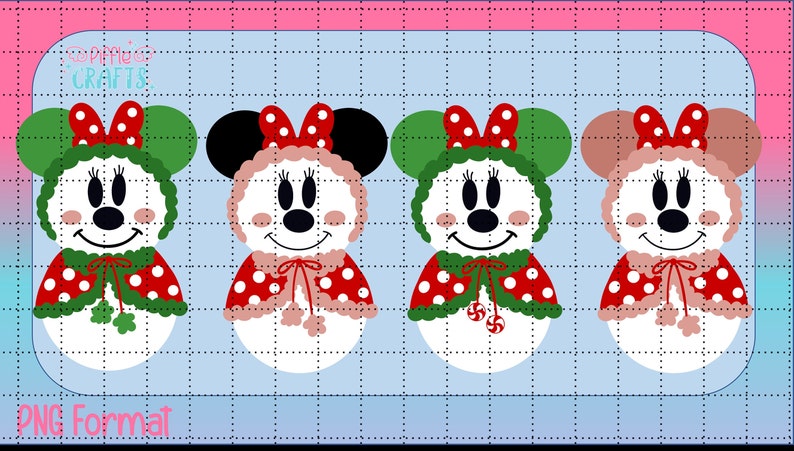 Mickey Minnie Donald Daisy Snowmen - PNG (variety of Colour ...
