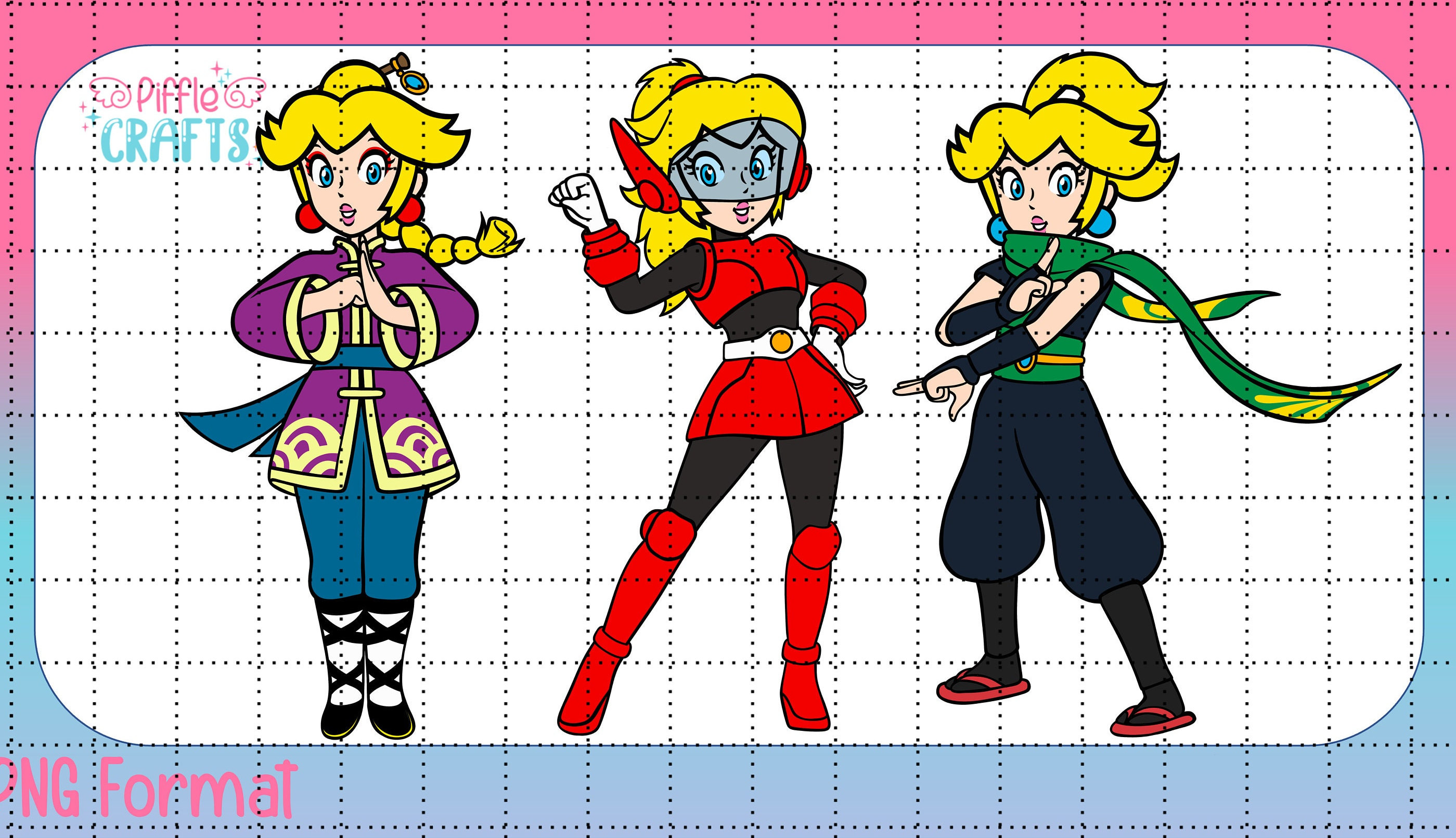 Princess Peach Showtime PNG Baker Cowgirl Spy Swordfighter Ice Skater ...