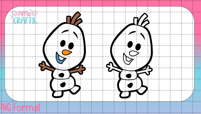 Frozen Chibi Png Elsa Anna Kristoff Sven Olaf Hand Drawn Perfect For Bunting Magnets Or