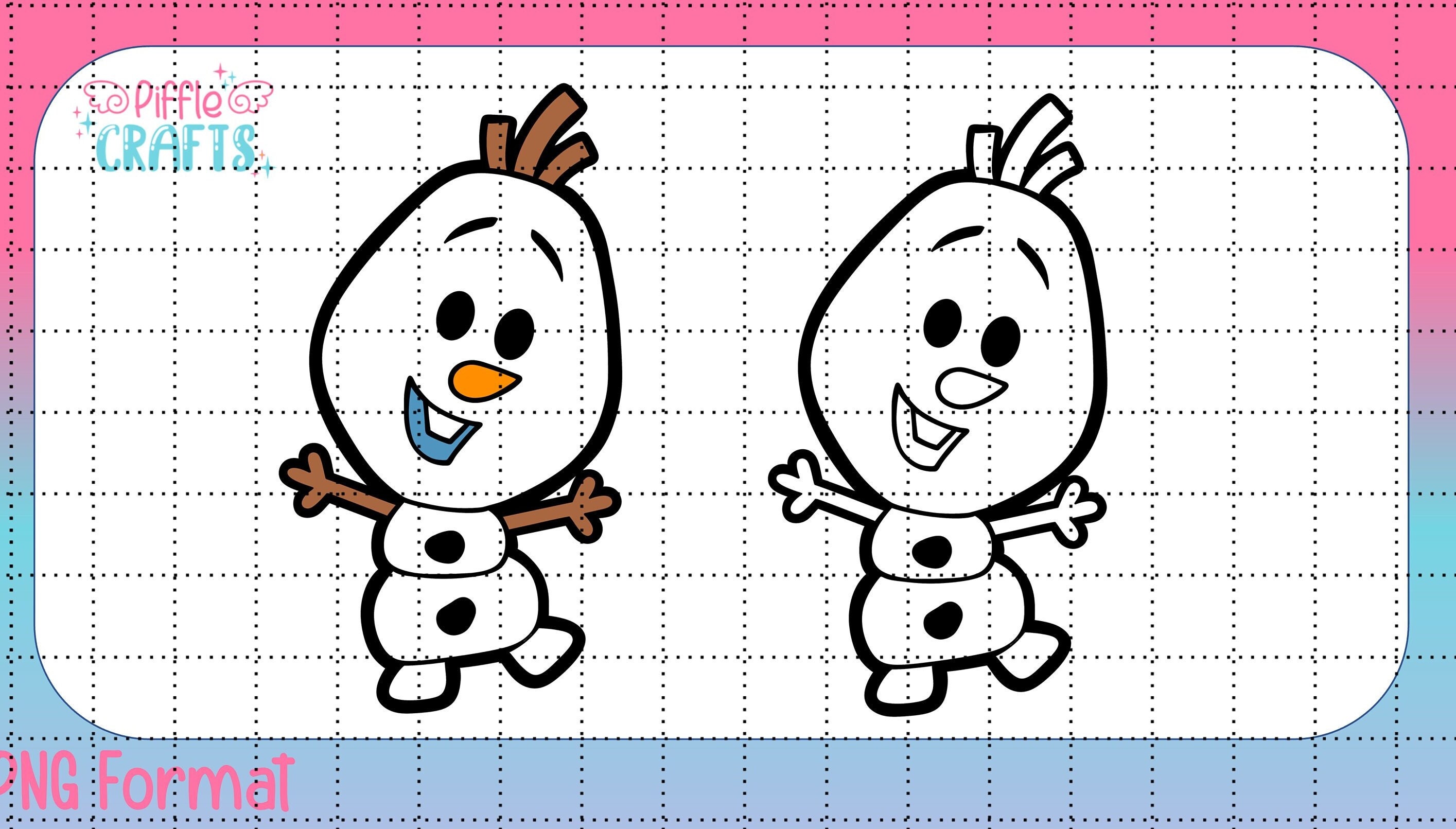 Frozen Chibi SVG PNG Elsa Anna Kristoff Sven Olaf Hand Drawn - Etsy