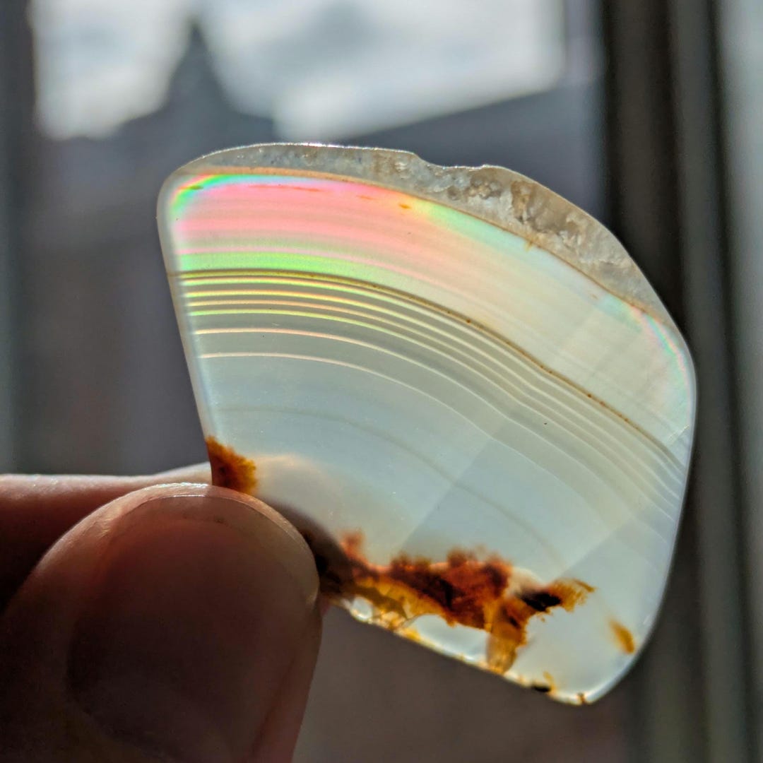 Montana Rainbow Iris Agate, 5.75 Grams, Polished Slice - Etsy