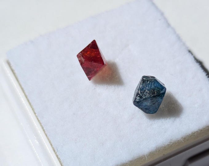 Rare Spinel Crystal Parcel: Red Burmese & Blue Nigerian Gahnospinel - Etsy