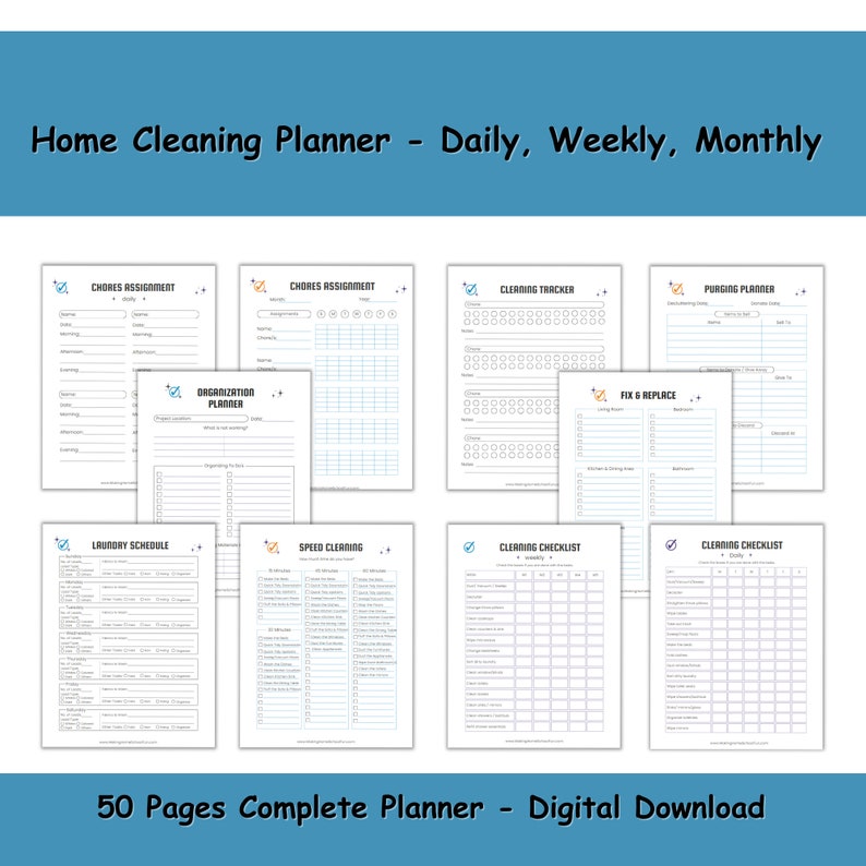 Ultimate Full Year Home Cleaning Planner Mega Bundle, Complete Cleaning ...