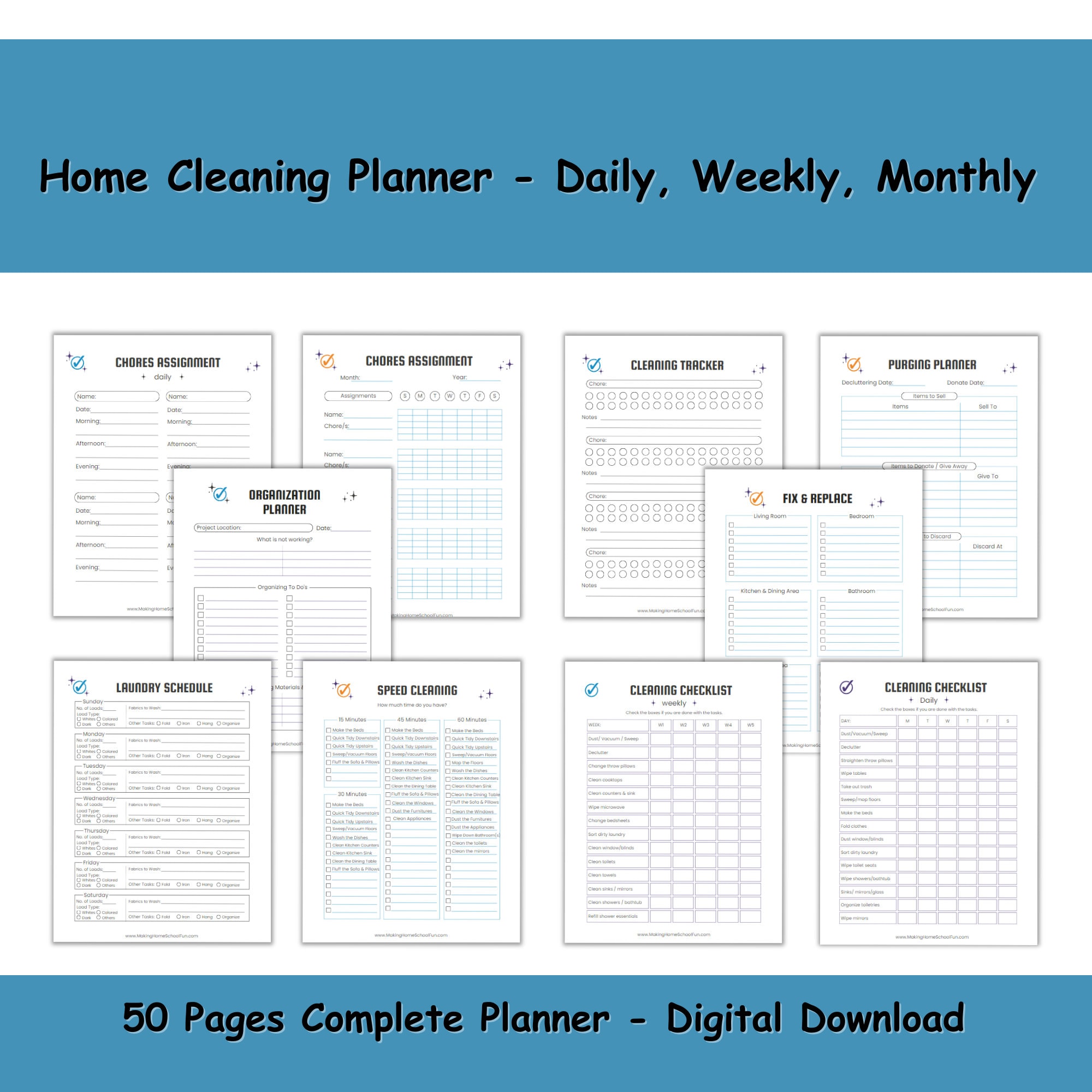 Ultimate Full Year Home Cleaning Planner Mega Bundle, Complete Cleaning ...