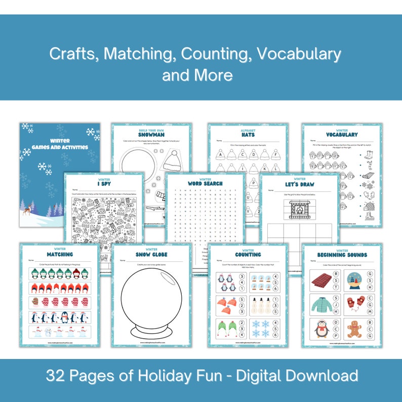 Printable Winter Games and Activities, Winter Teacher Resources ...