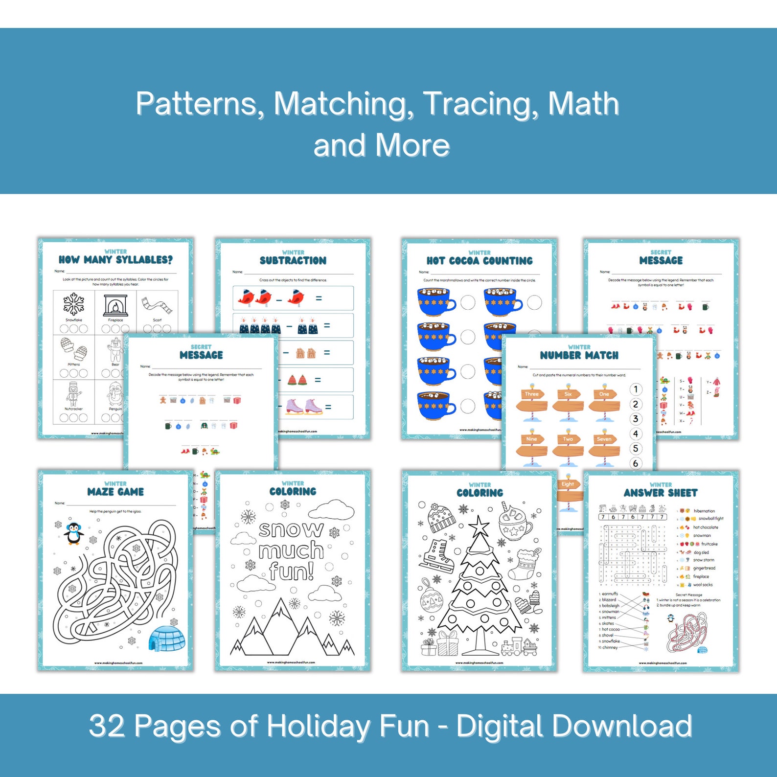 Printable Winter Games and Activities, Winter Teacher Resources ...