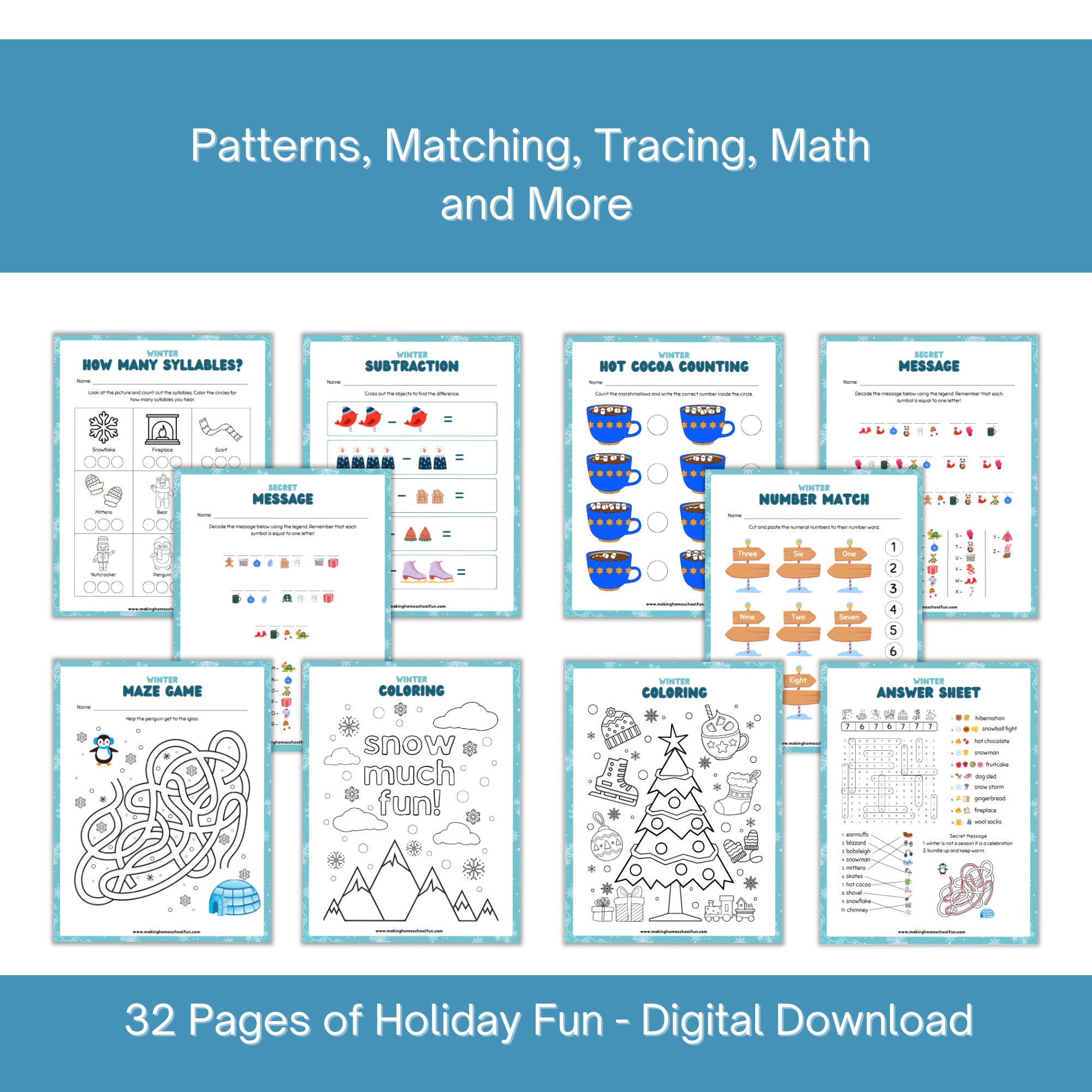 Printable Winter Games and Activities, Winter Teacher Resources ...