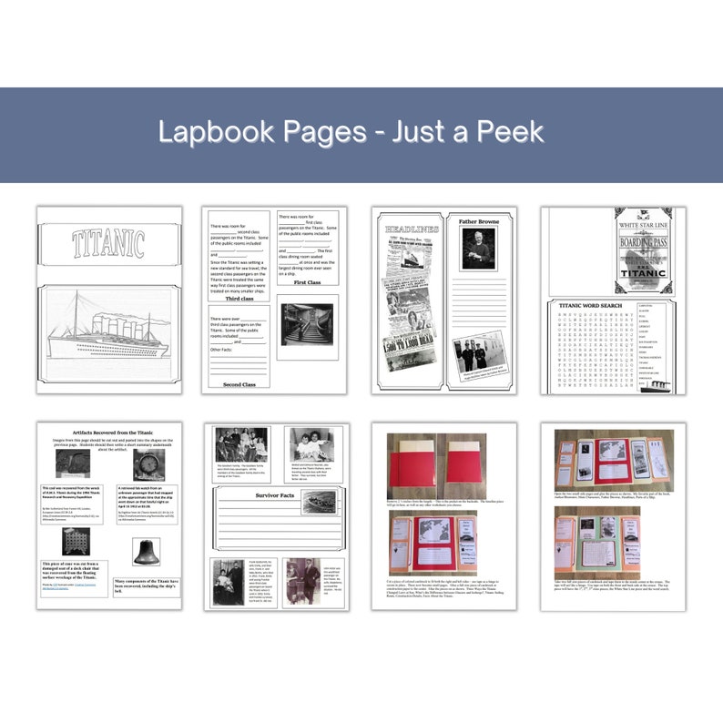 Family License - Homeschool Titanic Unit Study, US History I Survived ...