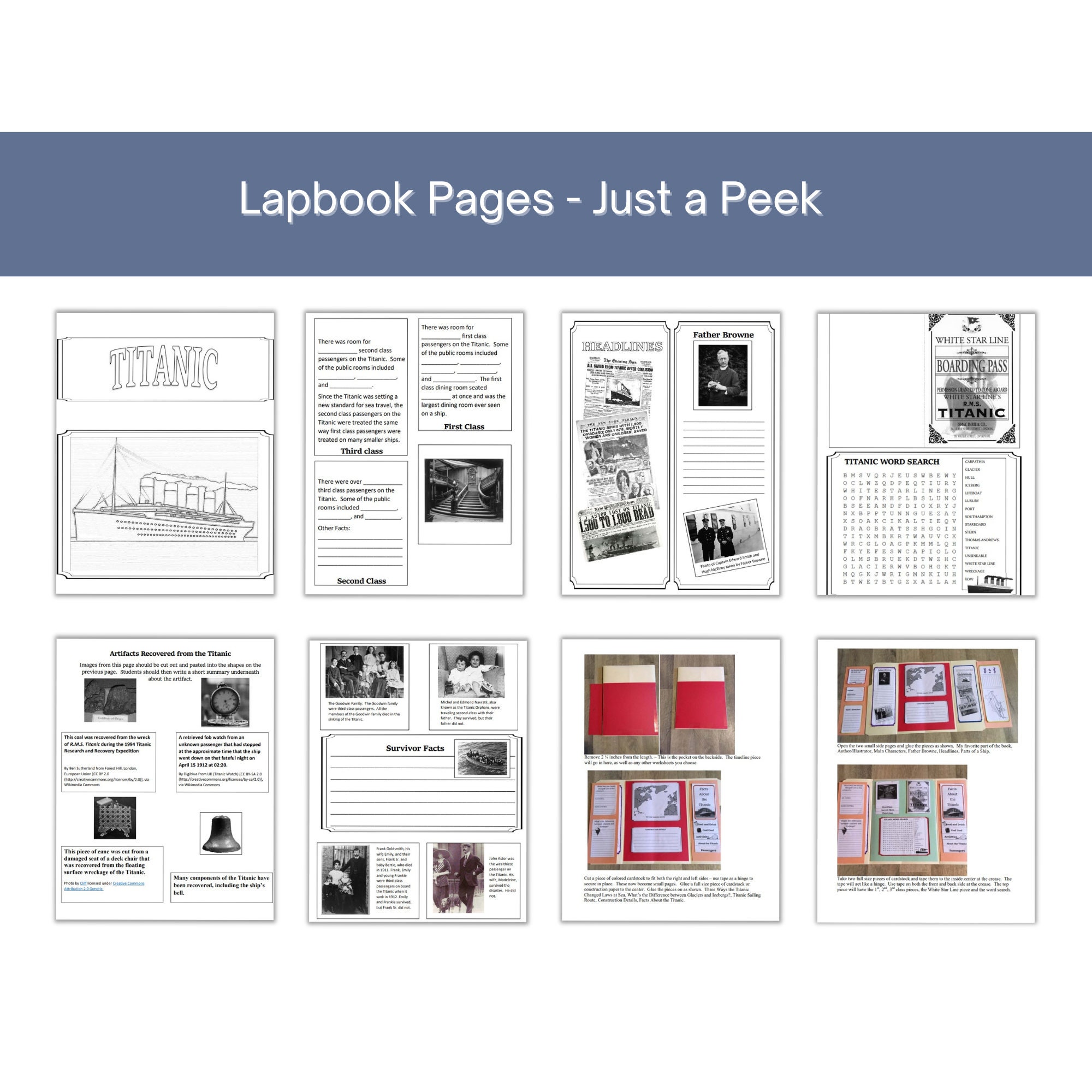 Family License - Homeschool Titanic Unit Study, US History I Survived ...