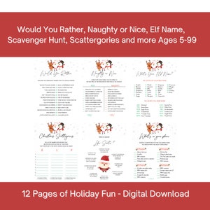 Printable Christmas Party Games for All Ages, Would You Rather, Elf ...